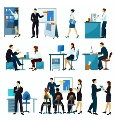Office worker icons Royalty Free Vector Image - VectorStock