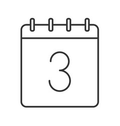 October 3 flat daily calendar icon date Royalty Free Vector