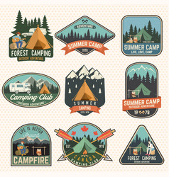 Set summer camp badges concept Royalty Free Vector Image
