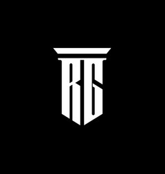 Rg monogram logo isolated with a rotating circle Vector Image