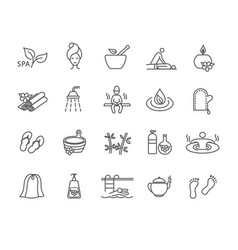 Swimming pool icons set on white background line Vector Image
