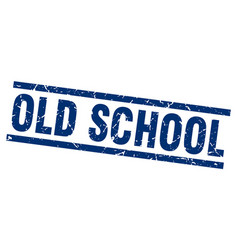 Square grunge blue old school stamp Royalty Free Vector
