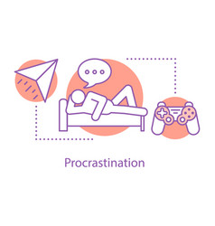 Procrastination concept icon Royalty Free Vector Image