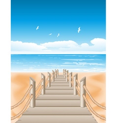 Beach pier background Royalty Free Vector Image