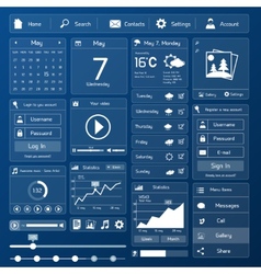 Flat user interface template Royalty Free Vector Image
