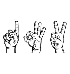 Male hand gestures outline contour design element Vector Image