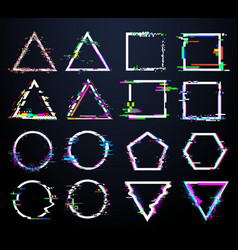 Glitch icons set interface navigation elements Vector Image