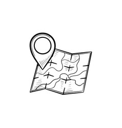 Map pin hand drawn outline doodle icon Royalty Free Vector
