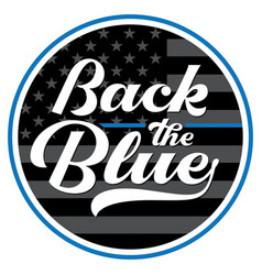 Police lives matter thin blue line flag Royalty Free Vector