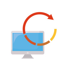 Computer refresh arrow on white background Vector Image