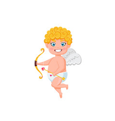 Funny cupid cartoon character with bow and arrow Vector Image