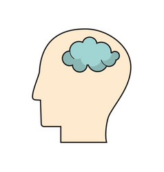Person head brain think outline Royalty Free Vector Image