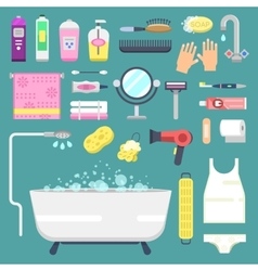 Set of bathroom and personal hygiene icons Vector Image