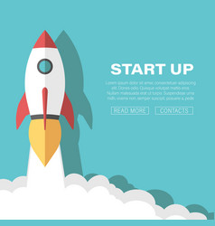 Rocket launch banner Royalty Free Vector Image
