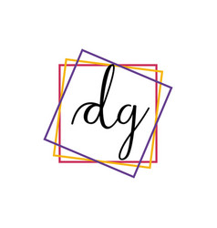 Creative initial letter dg square logo design Vector Image