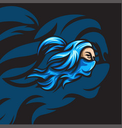 Blue assassin shadow Royalty Free Vector Image