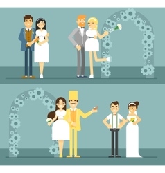 Groom and bride Royalty Free Vector Image - VectorStock