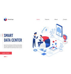 Artificial intelligence landing page isometric Vector Image