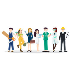 Mand and woman in different occupations Royalty Free Vector
