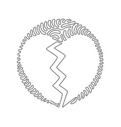 Single continuous line drawing relationship break Vector Image