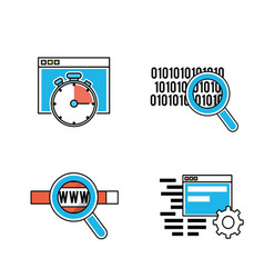 Set webside code programmer technology Royalty Free Vector