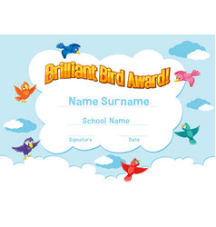 Certificate template for english award with kids Vector Image
