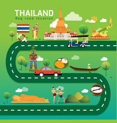 Cartoon map thailand print design Royalty Free Vector Image