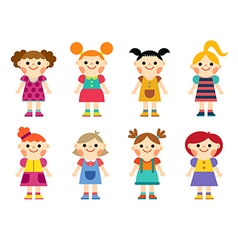 Flat cartoon children faces collection Royalty Free Vector