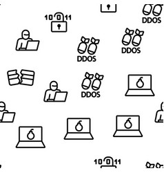 Cyber attack seamless pattern Royalty Free Vector Image