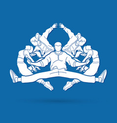 Dancing group dancer practice street dance Vector Image