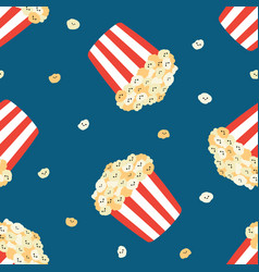 Popcorn box characters and cinema tickets pattern Vector Image