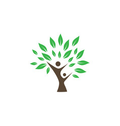Tree wellness logo icon design template Royalty Free Vector