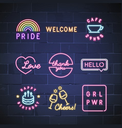 Girl power neon sign Royalty Free Vector Image