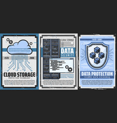 Technologies data streams digital poster Vector Image