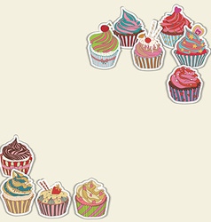 Cupcake border pattern Royalty Free Vector Image