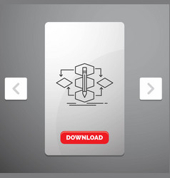 Algorithm design method model process flat icon Vector Image
