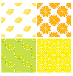 Citrus fruits mix realistic background poster Vector Image
