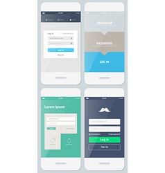 Beautiful examples login forms for apps Royalty Free Vector