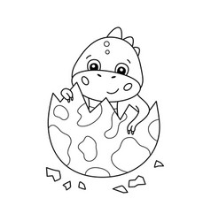 Cartoon baby tyrannosaurus hatching from egg Vector Image
