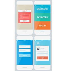 Beautiful examples login forms for apps Royalty Free Vector