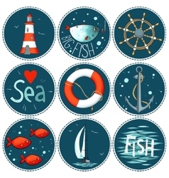 Sea pattern with nautical elements Royalty Free Vector Image