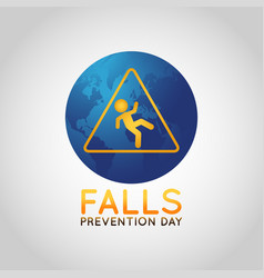Falls prevention logo icon Royalty Free Vector Image