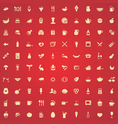 Food 100 icons universal set for web and ui Vector Image