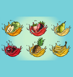 Hand drawing doodle fruits Royalty Free Vector Image