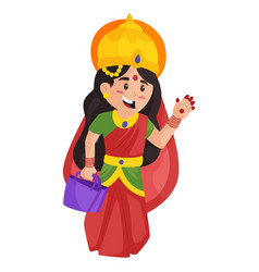 Goddess lakshmi cartoon character Royalty Free Vector Image