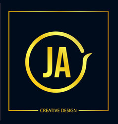 Initial letter ja logo template design Royalty Free Vector