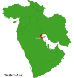 Cartoon kuwait map icon in comic style kuwait Vector Image