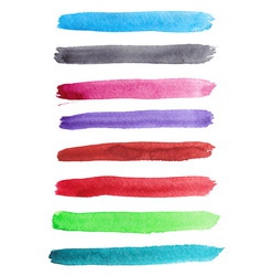 Colorful watercolor brush strokes Royalty Free Vector Image