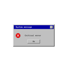 Retro computer window old user interface warning Vector Image