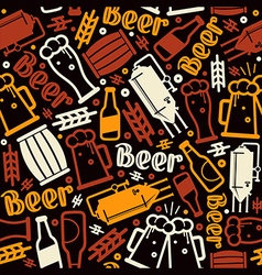 Malt and cone hop pattern craft beer brewery label